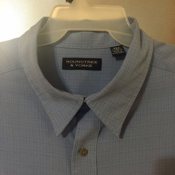 Roundtree & Yorke | Shirts | Mens 3xt Light Blue Shirt With Square Tail ...
